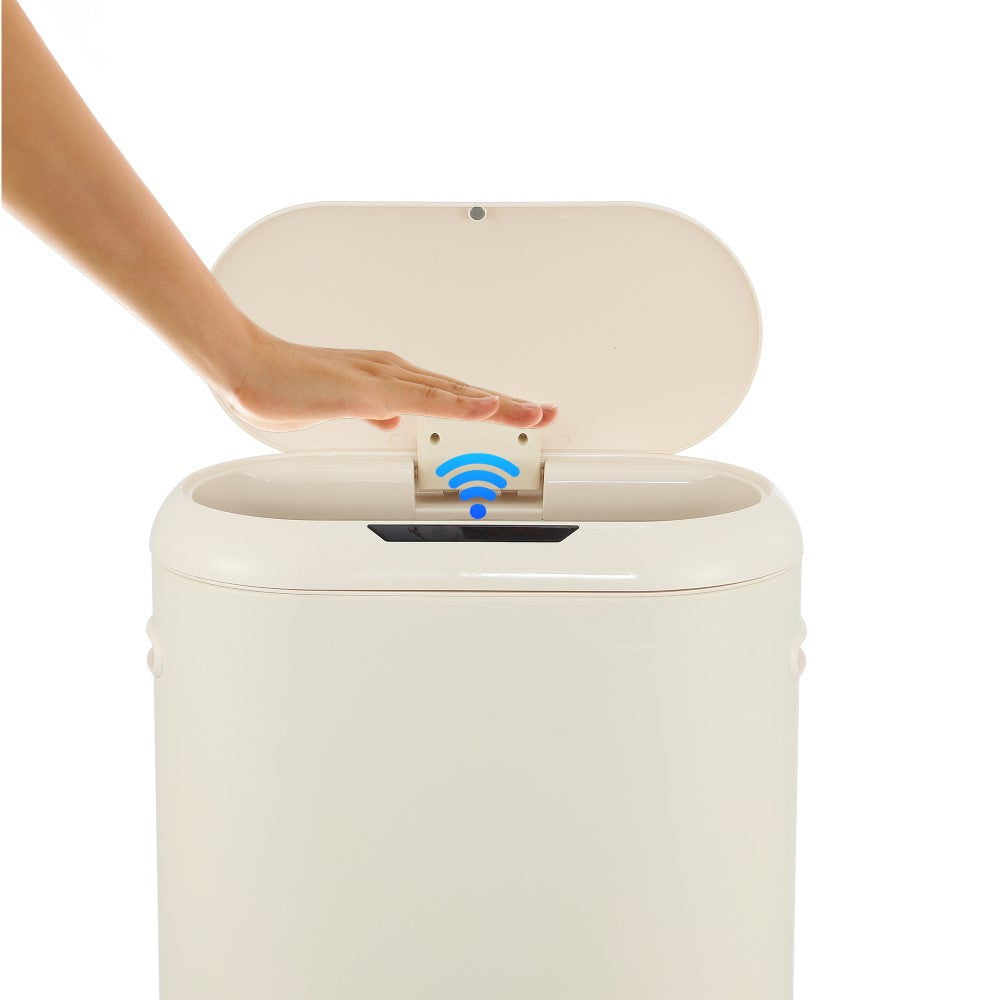 Robo Kitchen 13.2-Gallon Slim Oval Motion Sensor Touchless Trash Can w