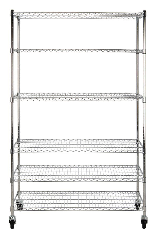Detroit 76" 6-Shelf Rolling Wire Rack – Happimess