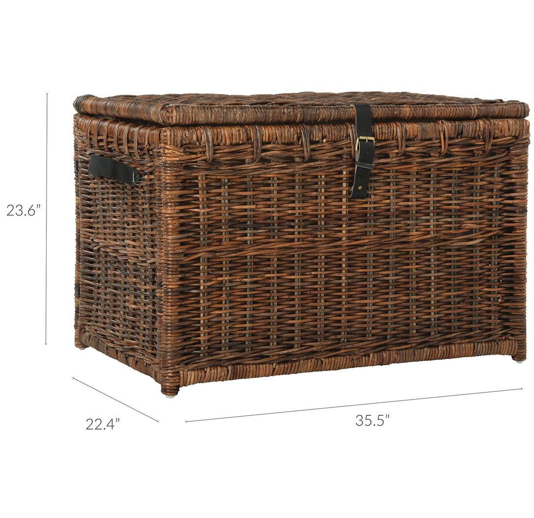 Michael 35" Wicker Storage Trunk – Happimess