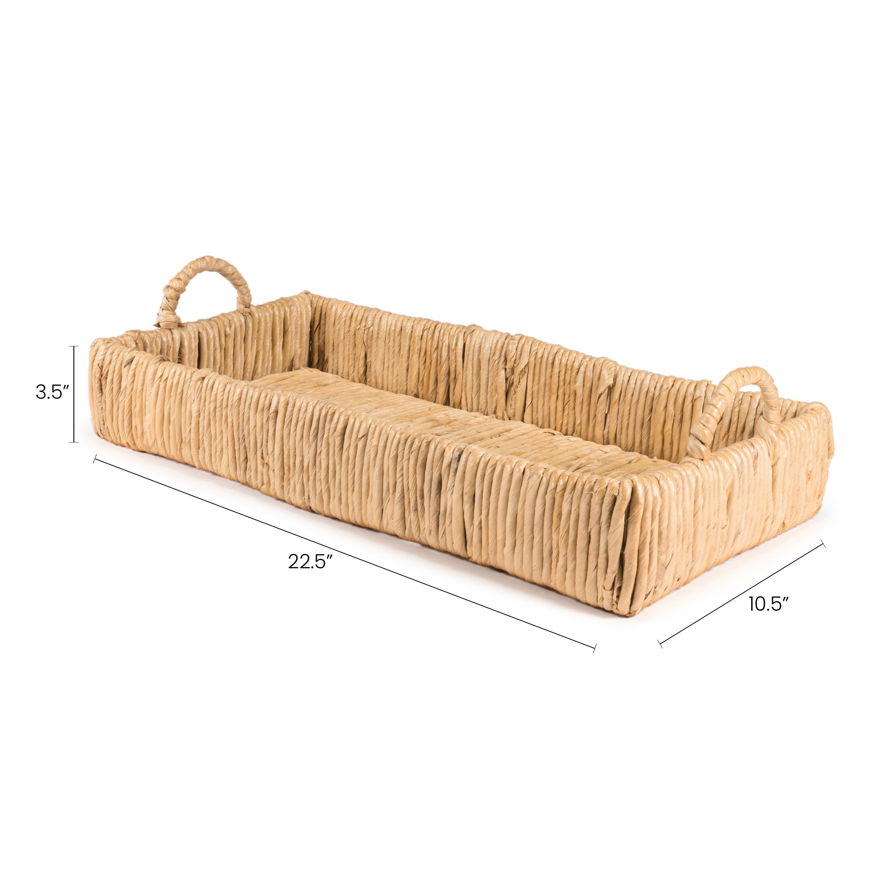Anika 22.5" Traditional Southwestern Hand-Woven Abaca Tray with Handle ...