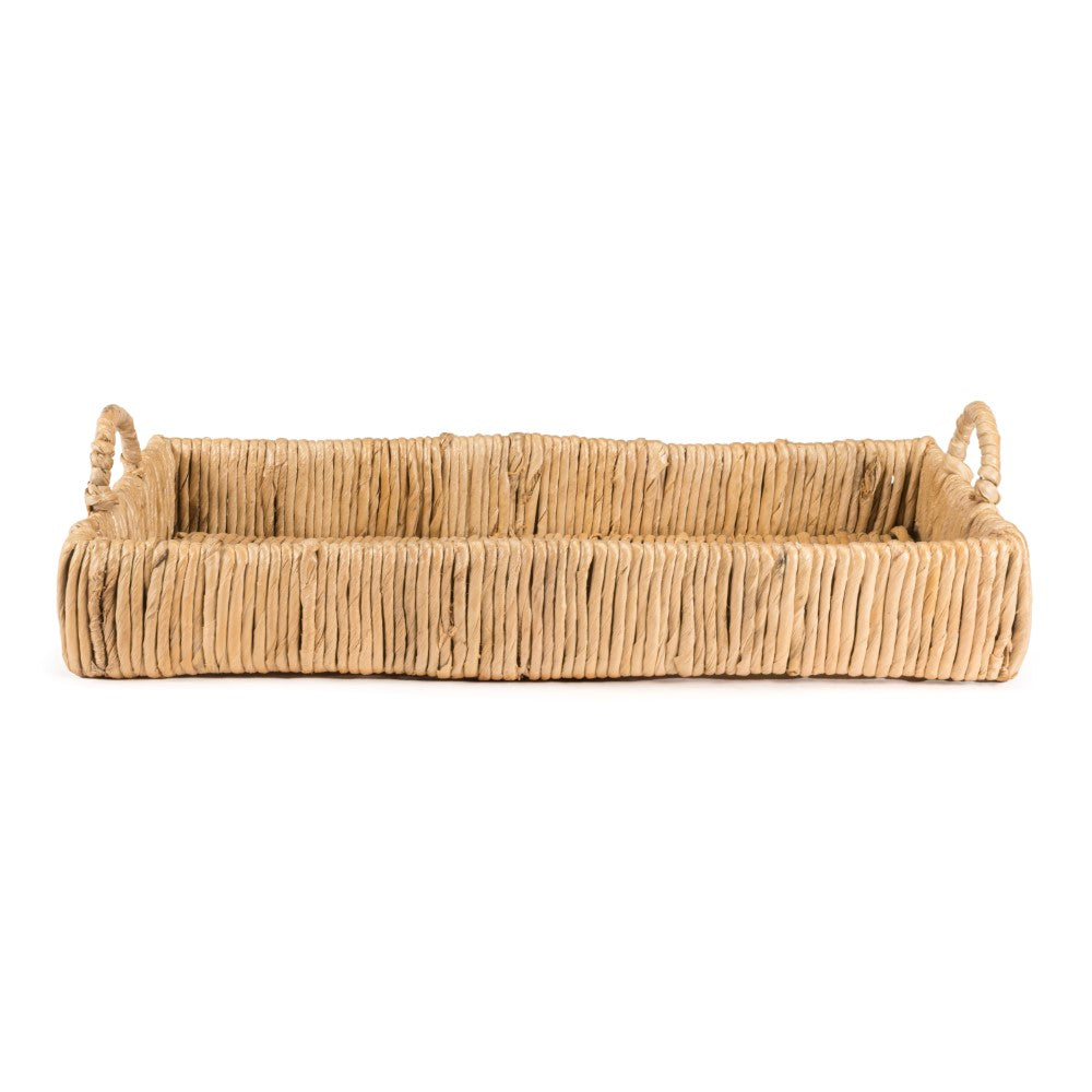 Anika 22.5" Traditional Southwestern Hand-Woven Abaca Tray with Handle ...
