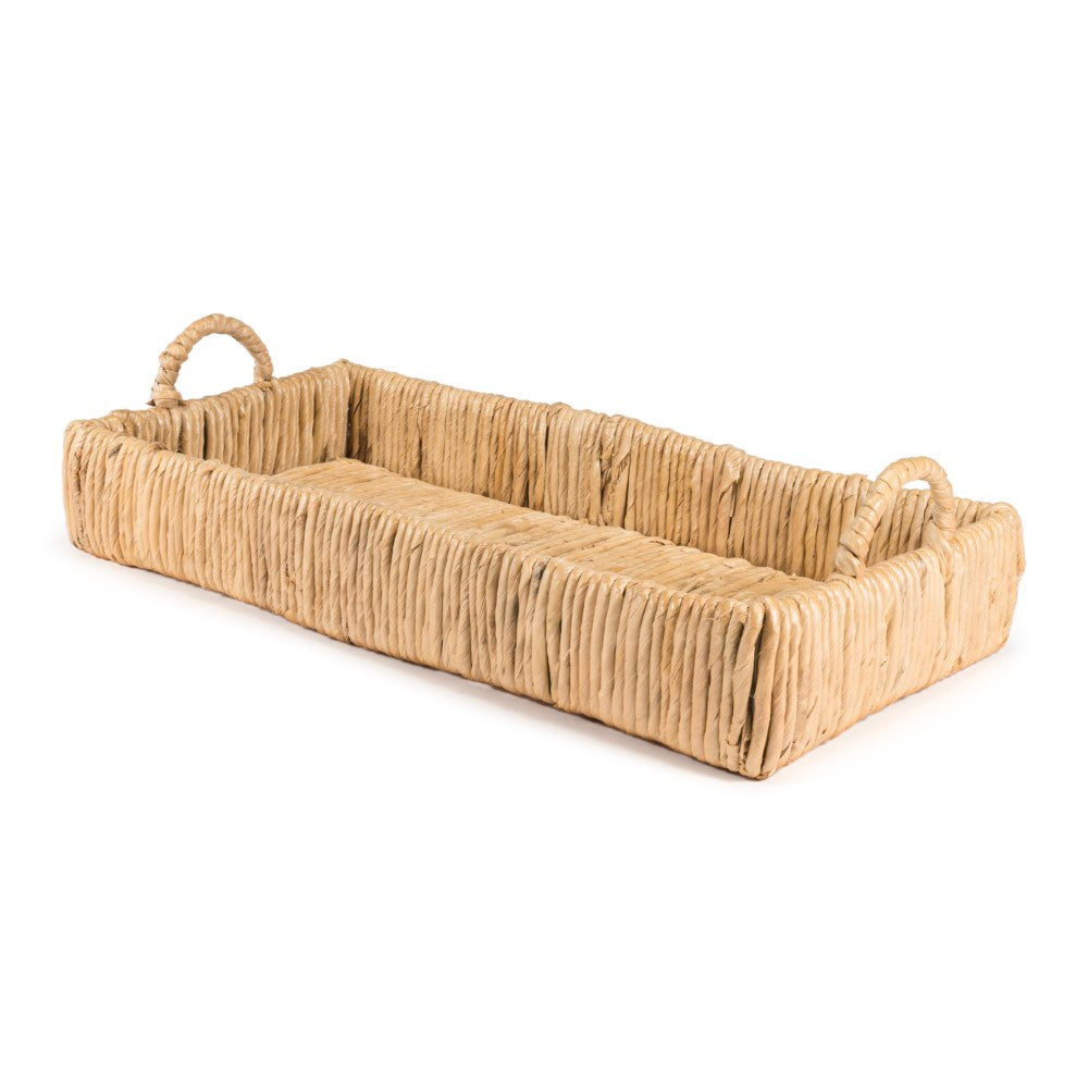 Anika 22.5" Traditional Southwestern Hand-Woven Abaca Tray with Handle ...